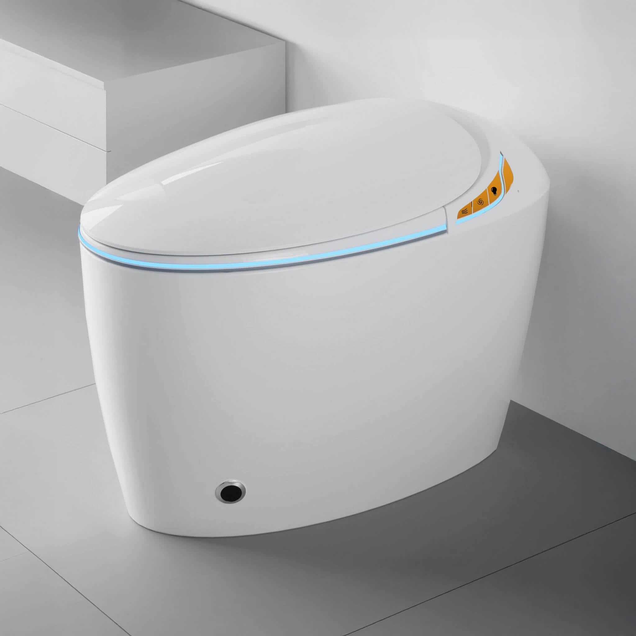 Nuvia Smart One-Piece Toilet With Bidet, Foot Sensor, LED Display And ...